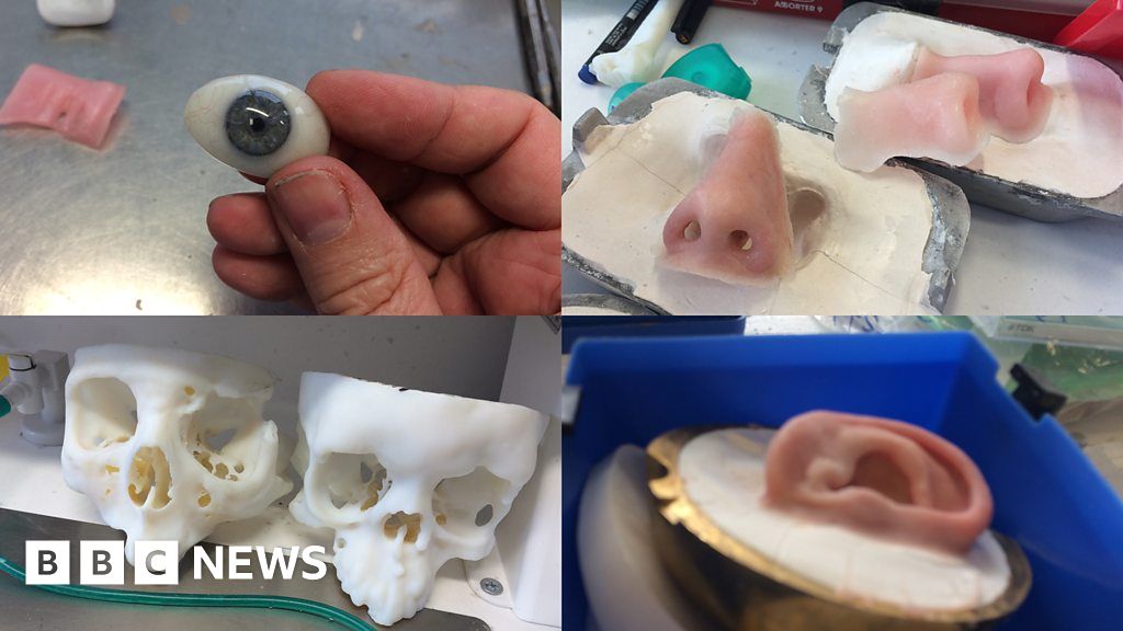 Inside a facial prosthetics workshop - BBC News
