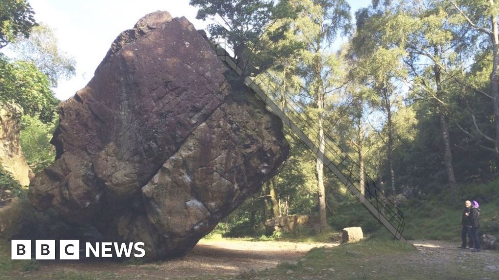 Lake District Bowder Stone ladder set to be replaced - BBC News