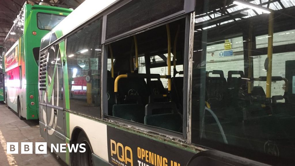 Vandals target six Newport buses in 'mindless violence' - BBC News