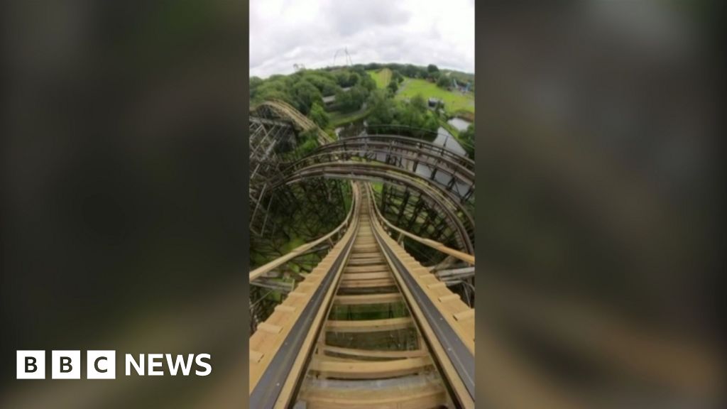 Oakwood: A ride on park’s main attraction Megafobia - BBC News