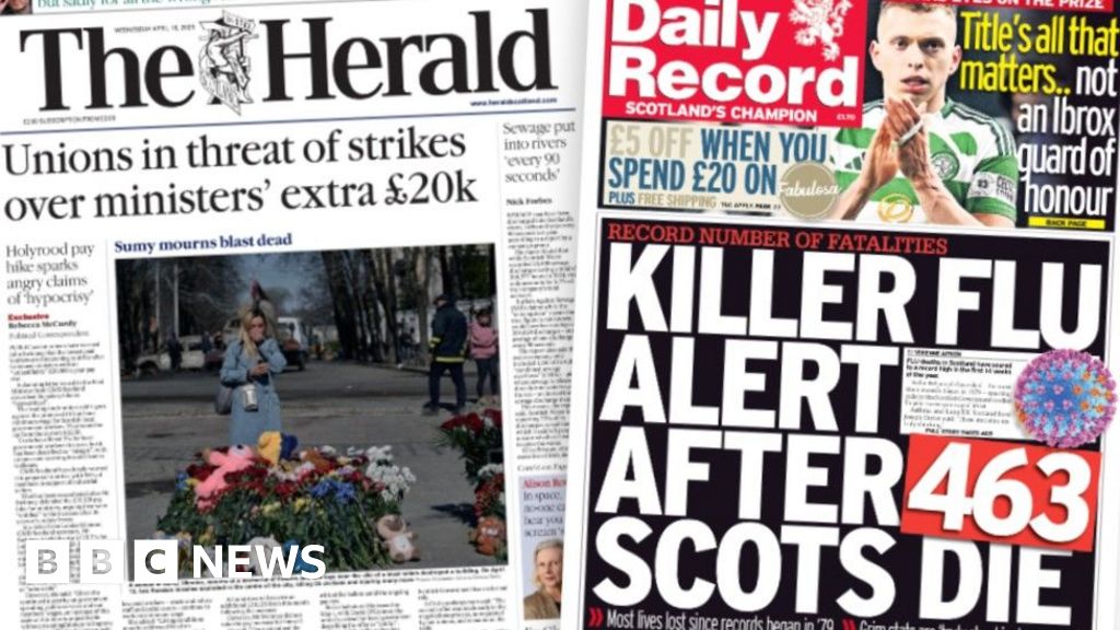 Scotland's papers: Council strike threat and flu deaths