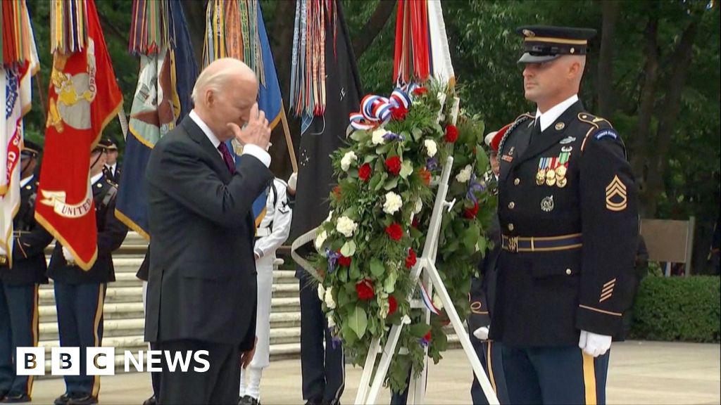 Biden honours fallen service members on Memorial Day - BBC News