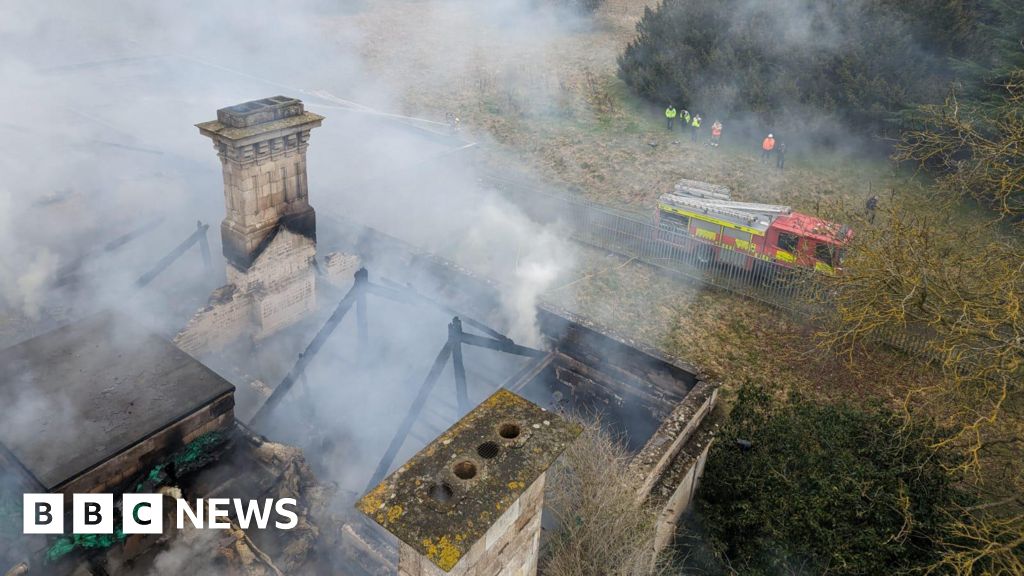 Overstone Hall fire destroys roof of Grade II-listed stately home - BBC ...