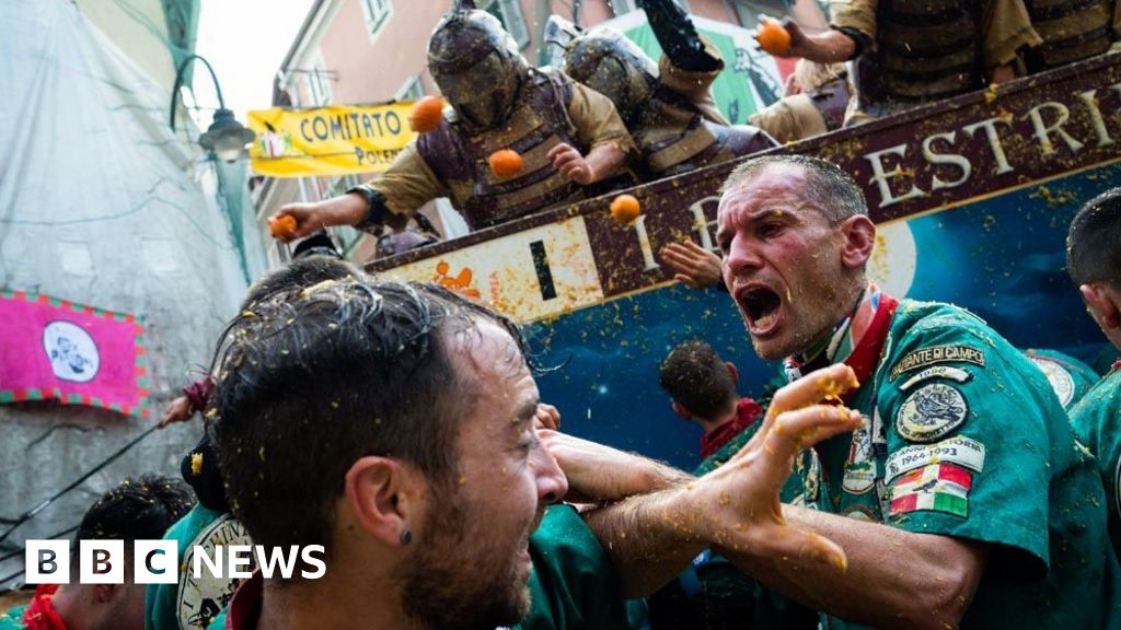 In pictures: The battle of the oranges - BBC News