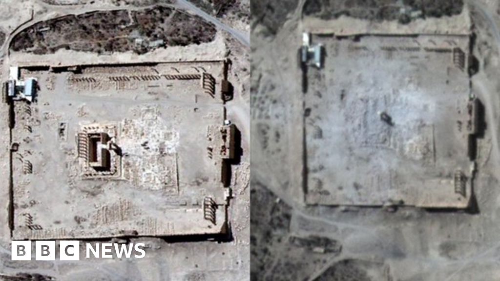 Satellite images show Palmyra temple destruction - BBC News