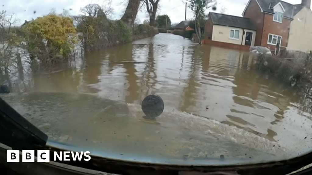 Shropshire 'flood bus' helps people trapped in village