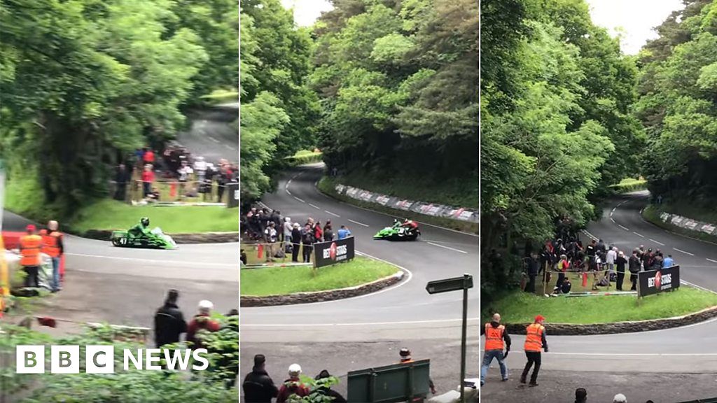 Isle Of Man TT 2017 Sidecar Crash Narrowly Misses Fans BBC News Isle Of Man TT 2017 Sidecar Crash Narrowly Misses Fans BBC News