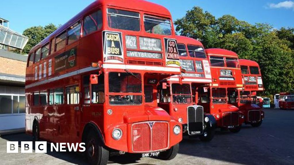 Weybridge: Free vintage bus event celebrates Windrush generation - BBC News
