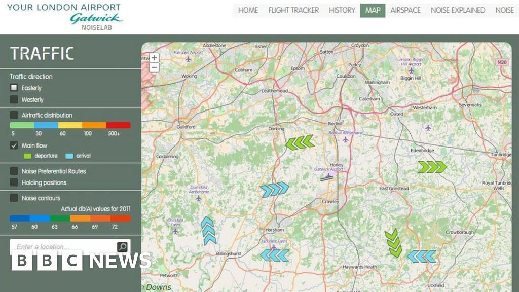 Gatwick Airport launches noise monitoring tool - BBC News