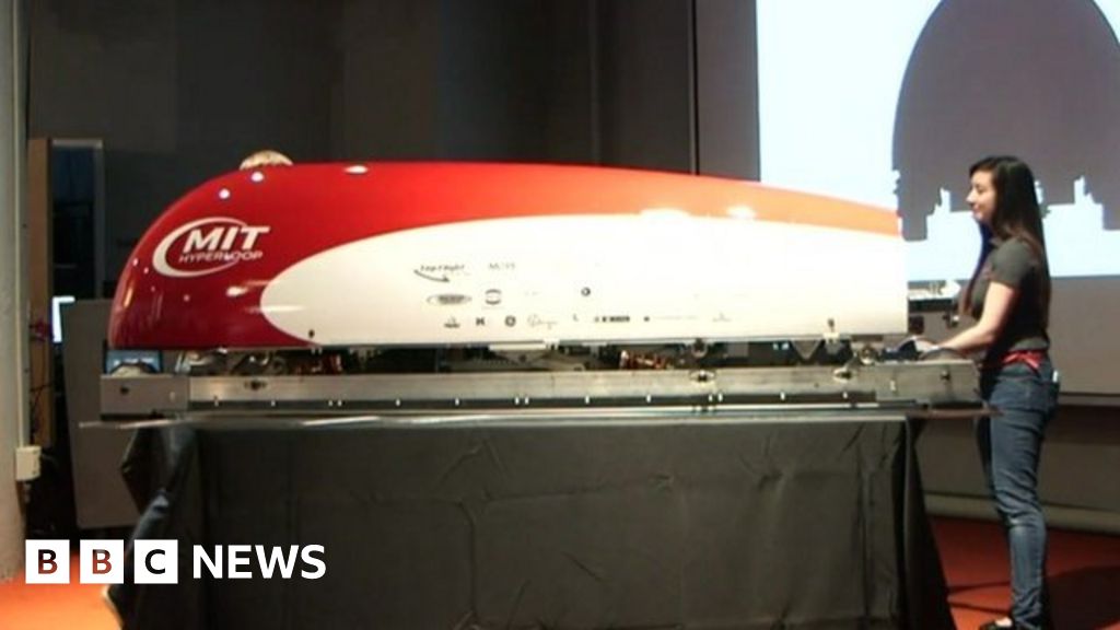 Magnetic Hyperloop pod unveiled at MIT - BBC News