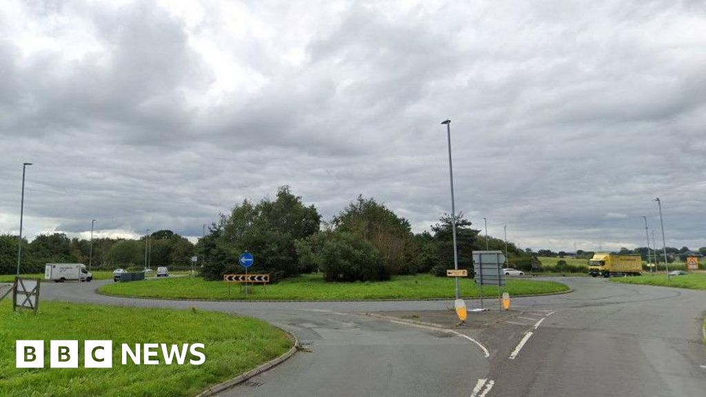 Motorcyclist dies after crash at roundabout near Crewe - BBC News