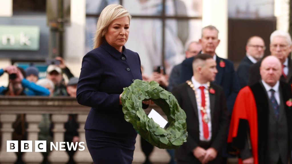 Remembrance Sunday: Michelle O'Neill first senior Sinn Féin figure to ...
