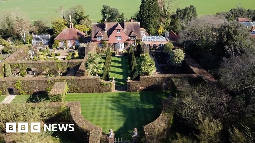 East Ruston Old Vicarage and garden seen from above