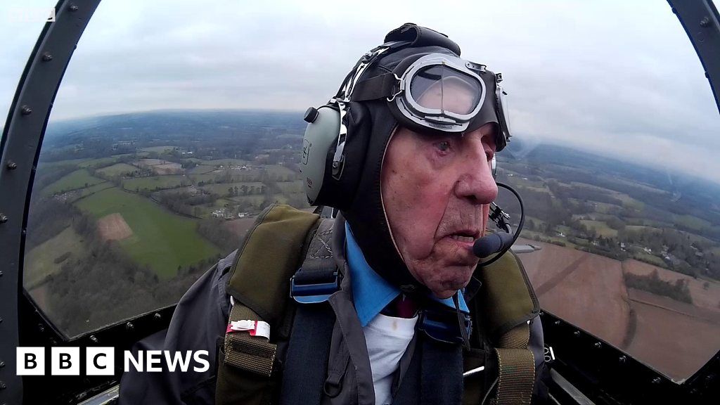 World War Two Spitfire pilot, 96, back in the skies