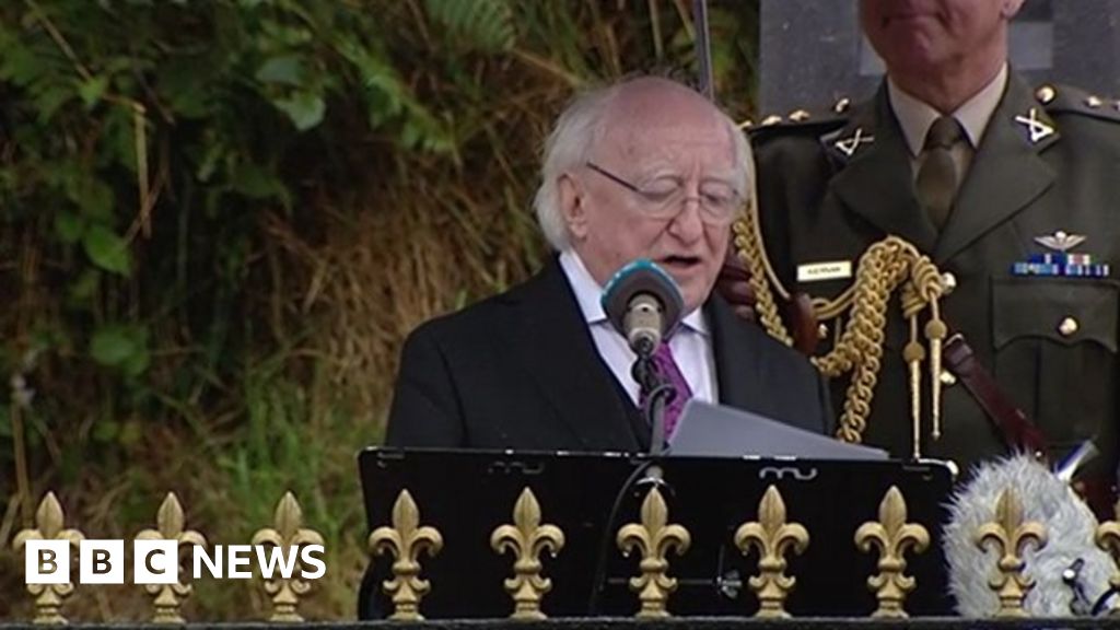 Michael D Higgins delivers speech at Michael Collins anniversary - BBC News