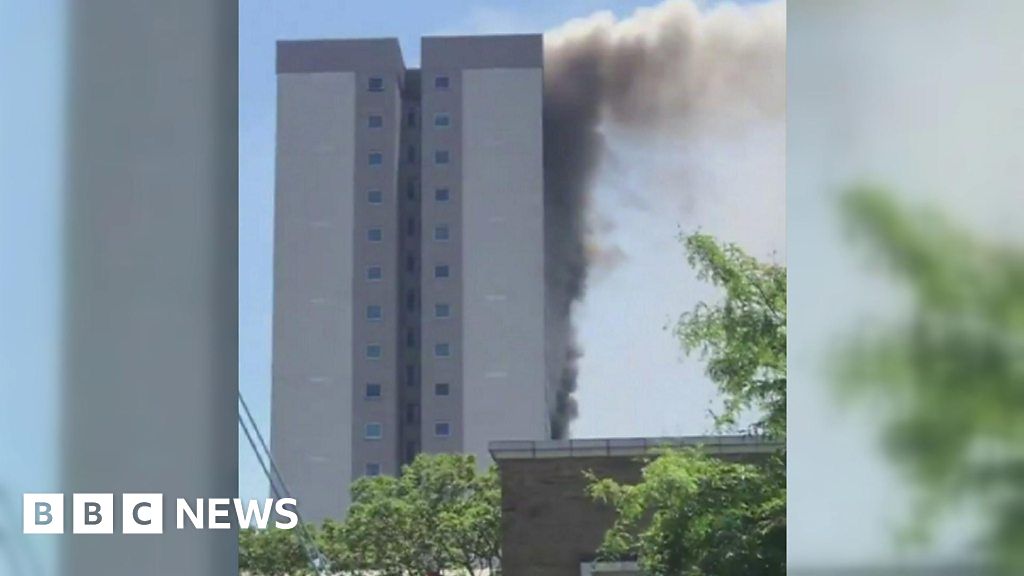 Fire at tower block in east London - BBC News