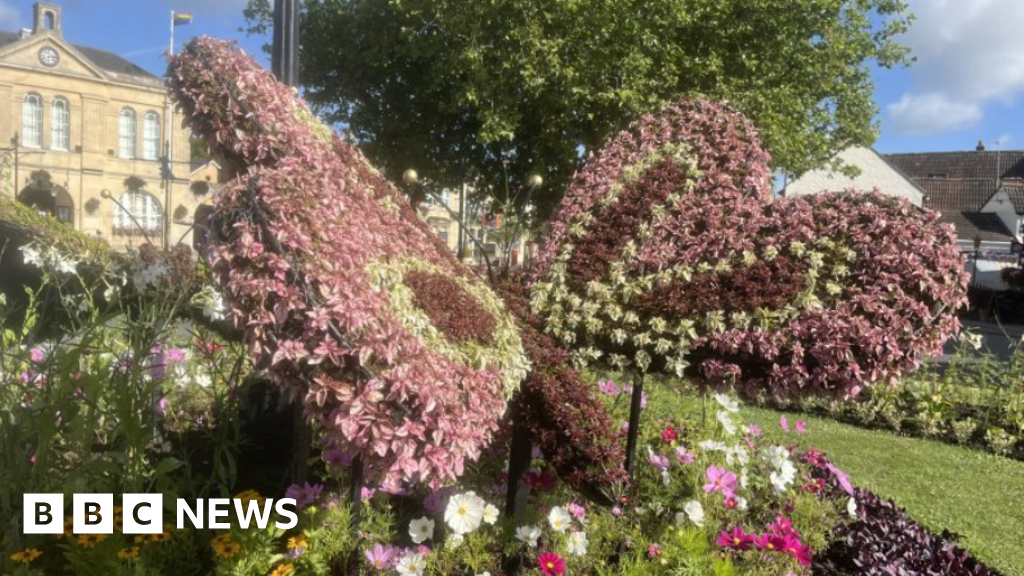 Floral butterfly centrepiece for Melksham's Britain in Bloom