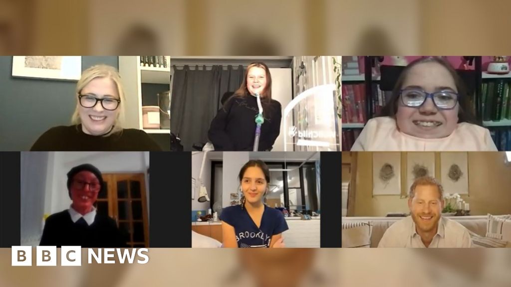 Prince Harry surprises Nottinghamshire mum on Zoom - BBC News