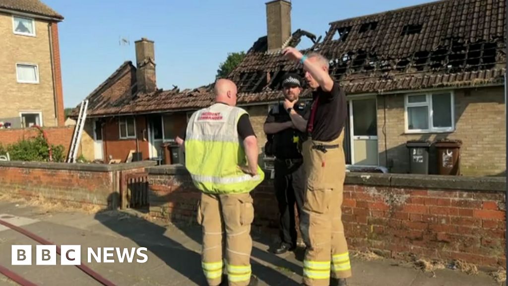 Police treating 'lucky escape' house fire in Corby as arson - BBC News
