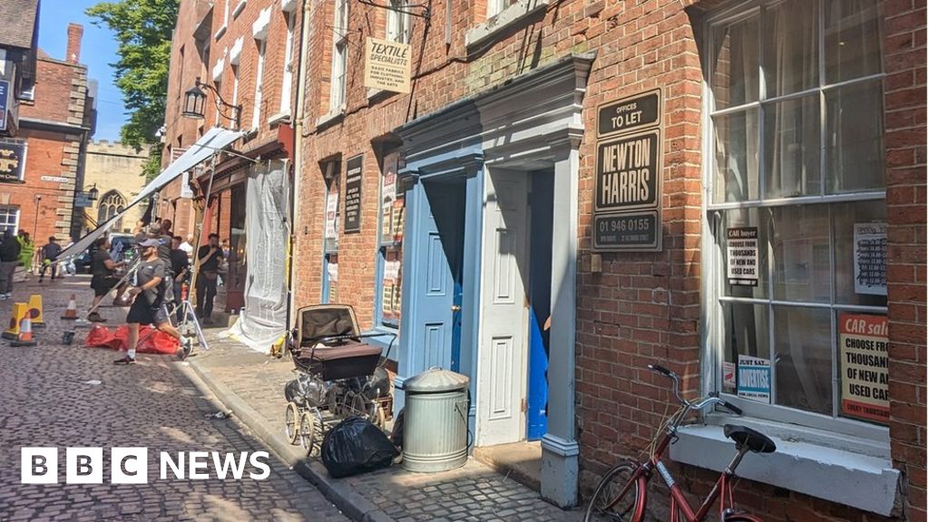 Historic Coventry street transformed as film crews descend - BBC News