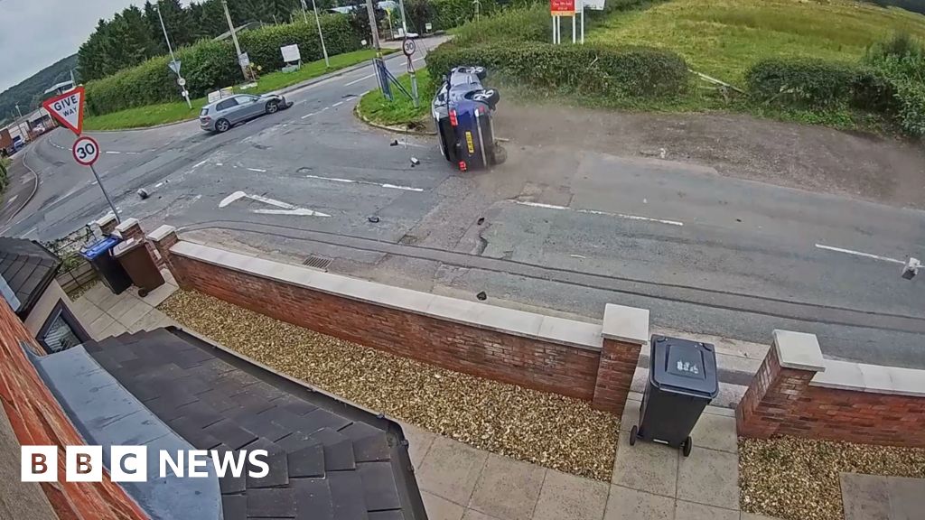 Cheadle junction crashes caught on home's doorcam