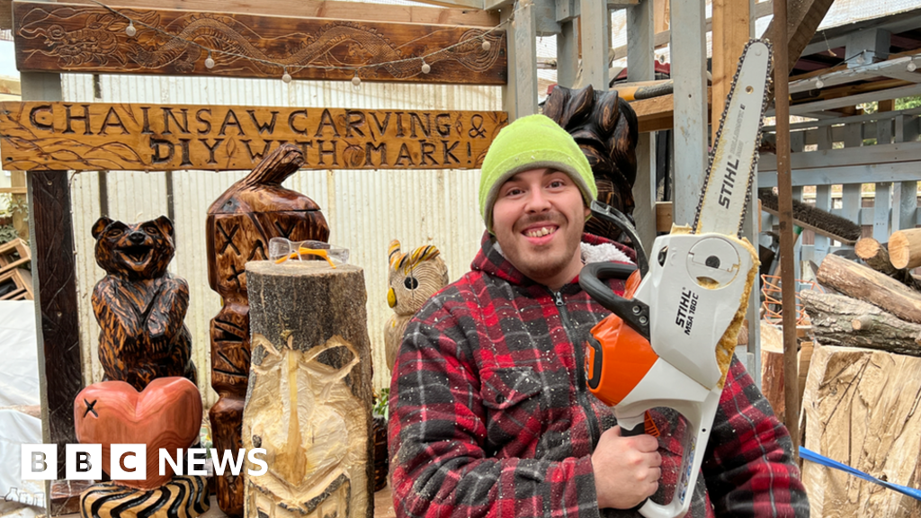 Wood carving hobby helps Stafford man manage ADHD - BBC News
