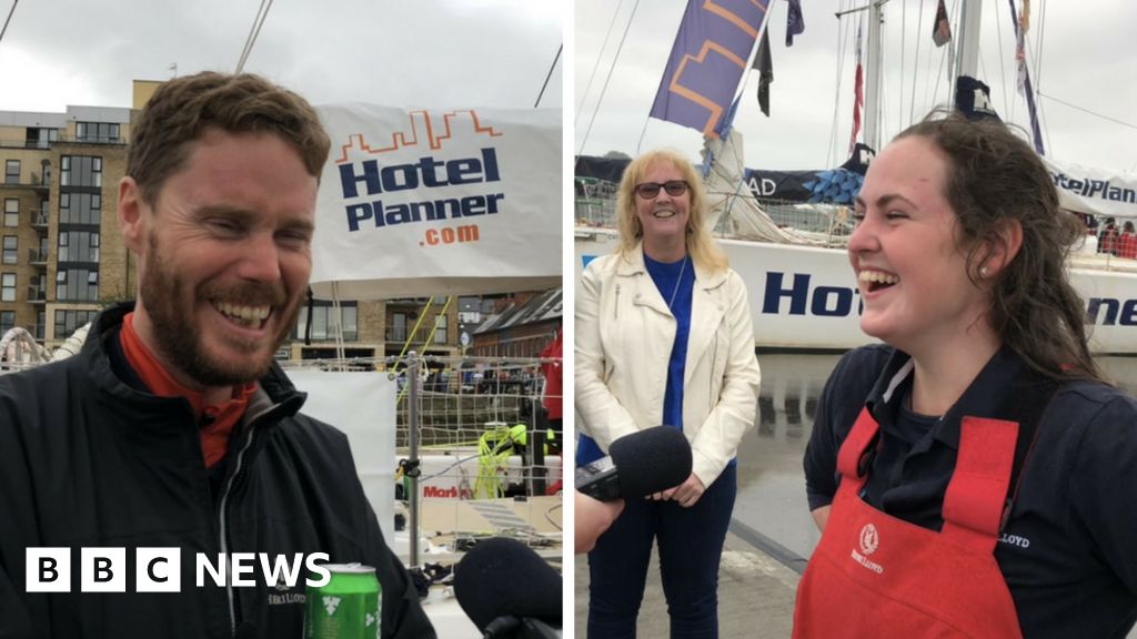 Welcome home sailor: Derry duo back after year at sea - BBC News