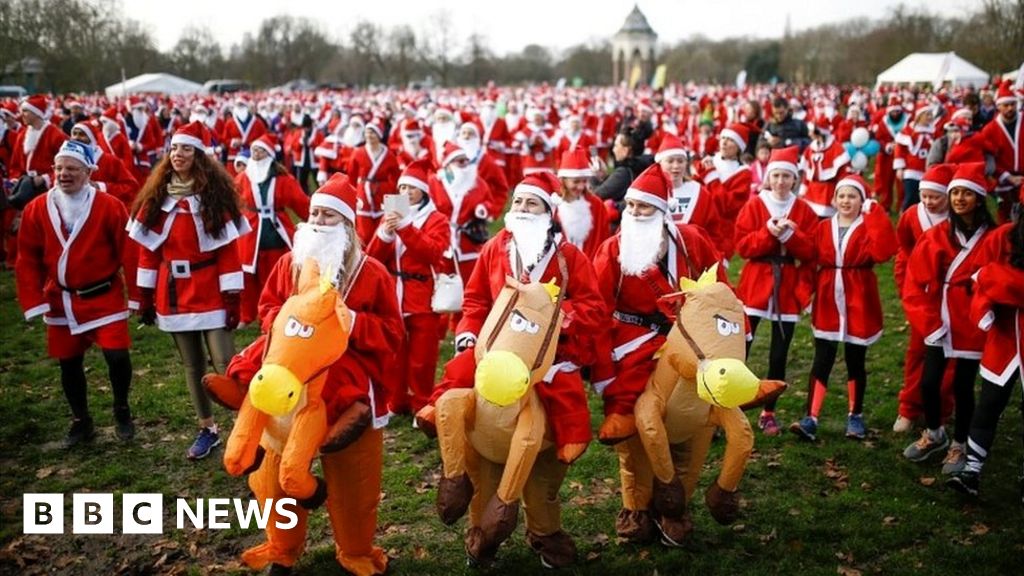 London Santa Run: Thousands of runners raise money for charity