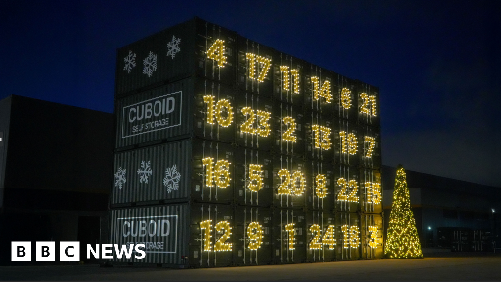 Chorley charity advent calendar made from 24 shipping containers
