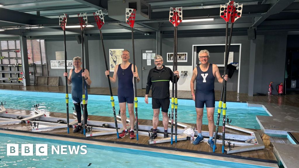 Dads of rowing champions take on River Thames charity challenge - BBC News
