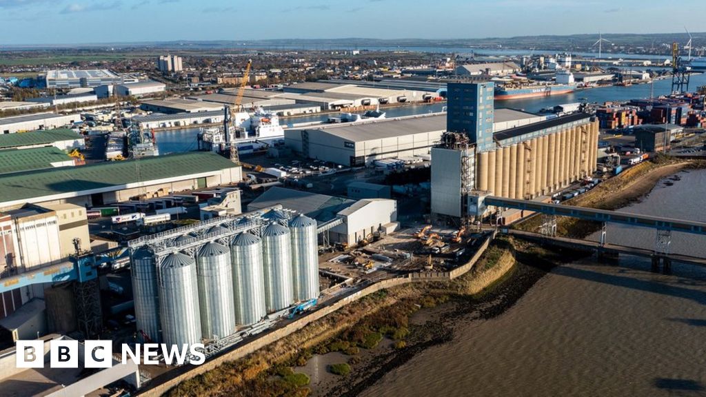 Port of Tilbury: Ten new silos at UK's largest grain terminal - BBC News