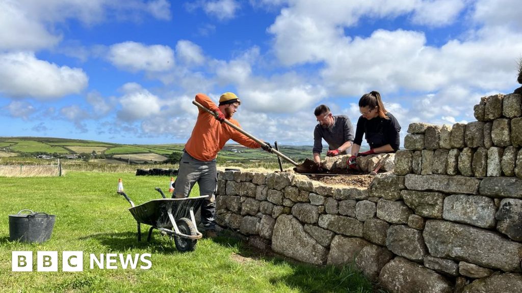Bringing back endangered craft of Cornish hedging - BBC News
