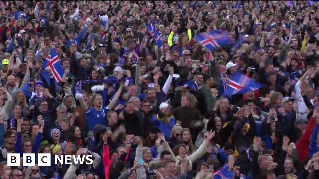 Iceland fans celebrate their team's progress - BBC News