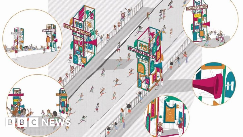 London Marathon marker dedicated to Stephen Lawrence - BBC News