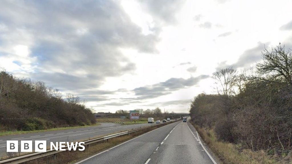 Man in 70s dies in two-car crash on A1 - BBC News