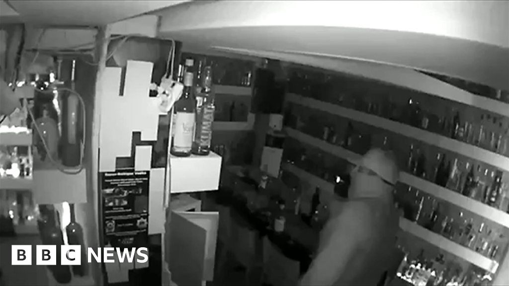 Copenhagen vodka: Thief caught on CCTV - BBC News