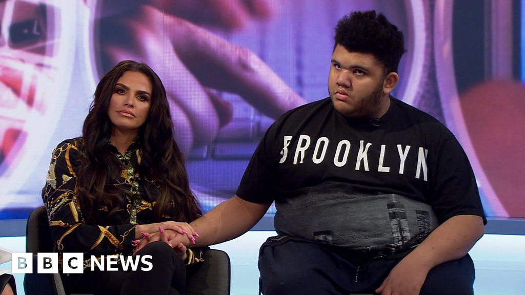 Katie Price tells of struggles caring for disabled son Harvey - BBC News