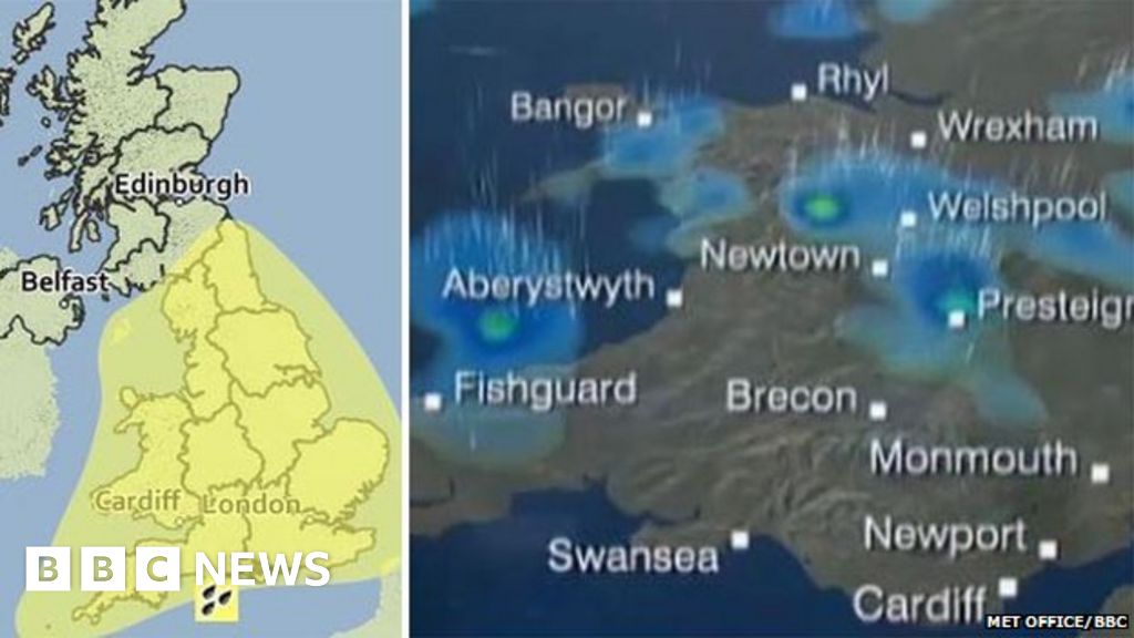 Warnings of thunderstorms and heavy rain across Wales - BBC News