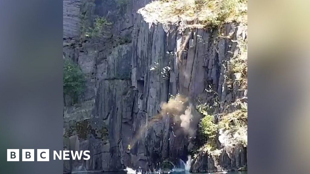 Cliff jumping: Lucky escape for boys after Llanberis rock fall