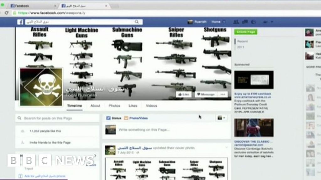 Weapons for sale on Facebook in Libya - BBC News