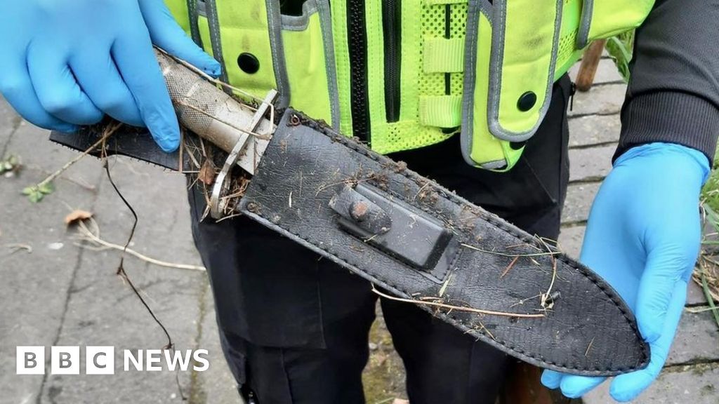 Combat knife and machete found during police searches - BBC News