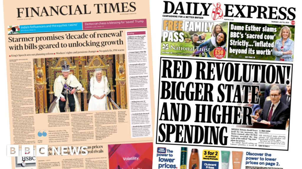 Newspaper headlines: Starmer's 'red revolution' and promises of renewal