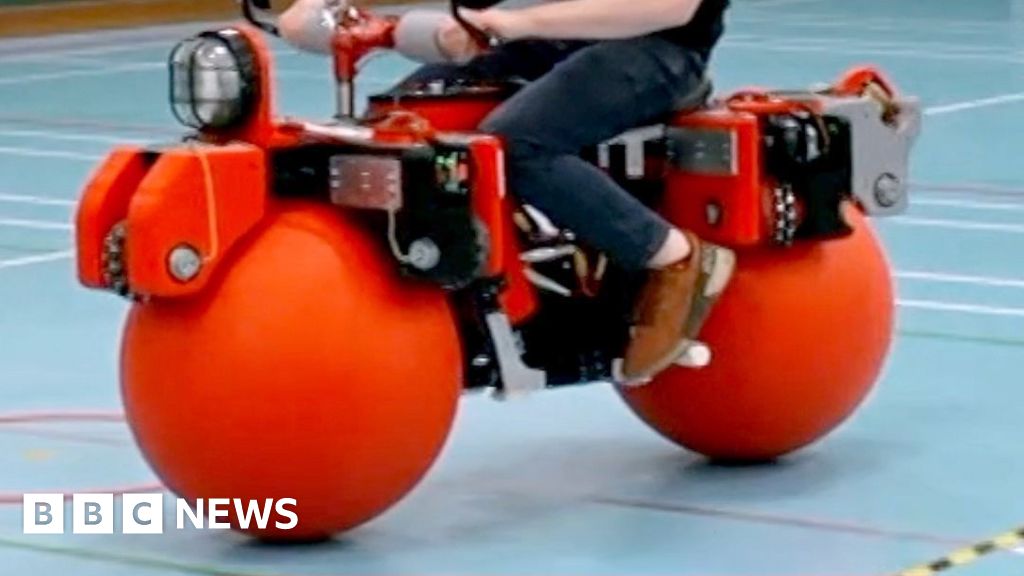 Hampshire-made ball bike becomes YouTube sensation - BBC News