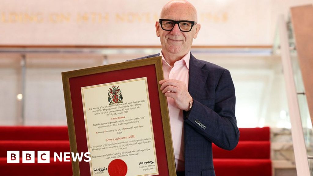 Chef Terry Laybourne receives freedom of Newcastle