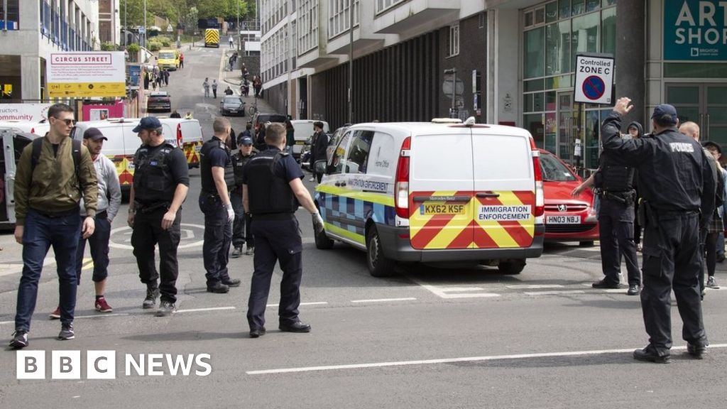 Brighton immigration raid faces protesters