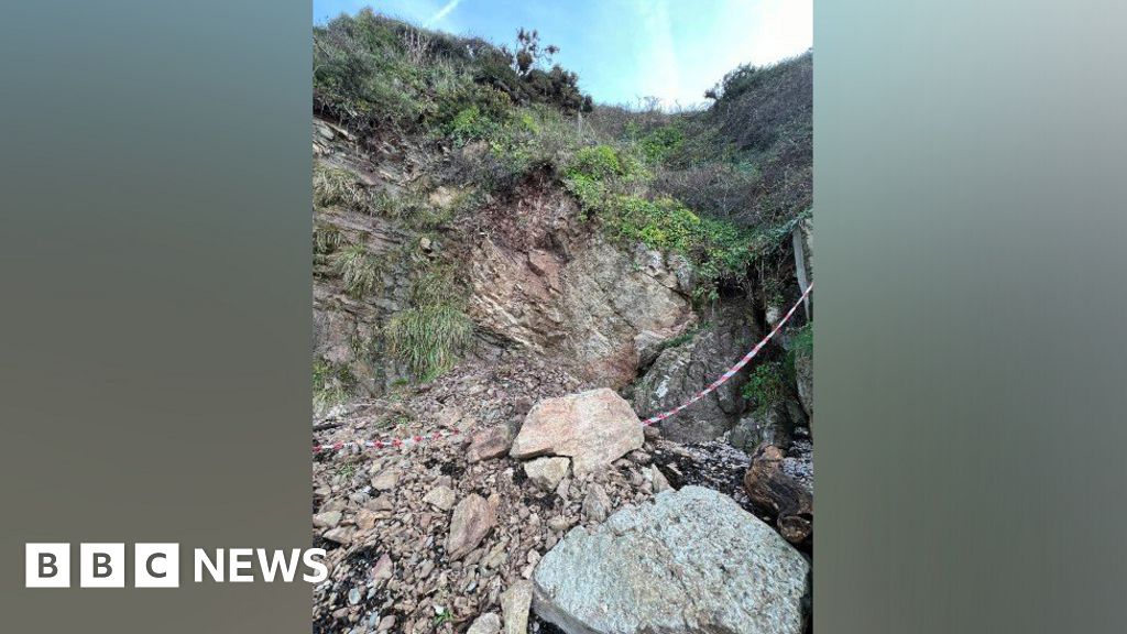Clevedon's Ladye Bay beach closed after landslide - BBC News