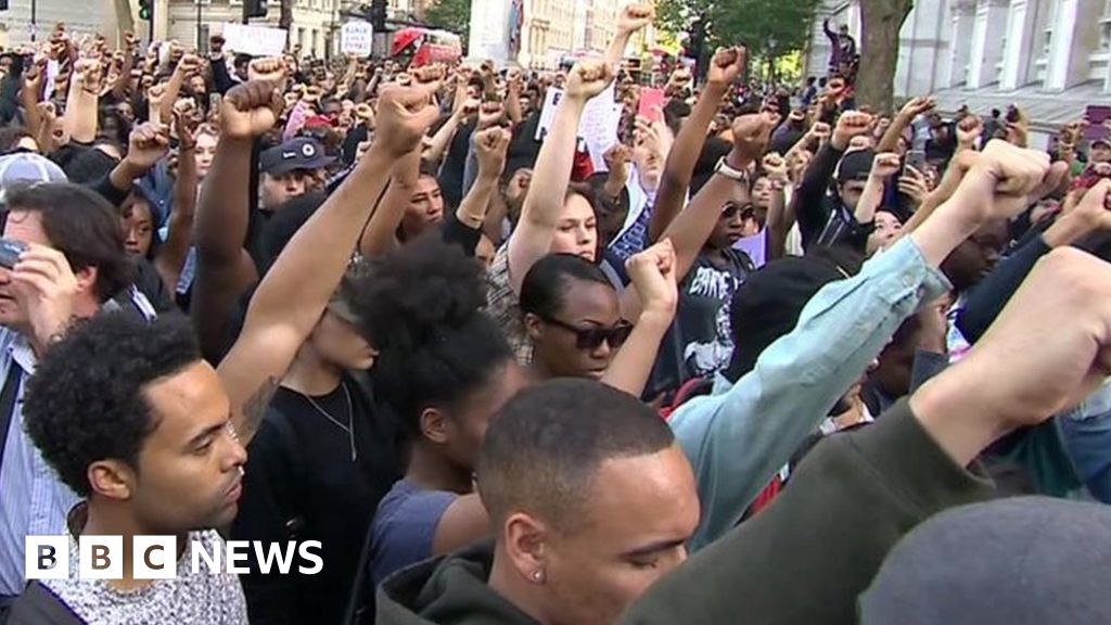 Hundreds join Black Lives Matter march through London - BBC News