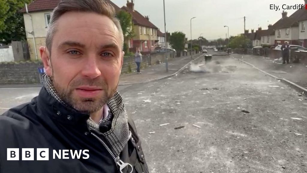 Cardiff riot Ashes, debris and wreckage Ely - BBC News