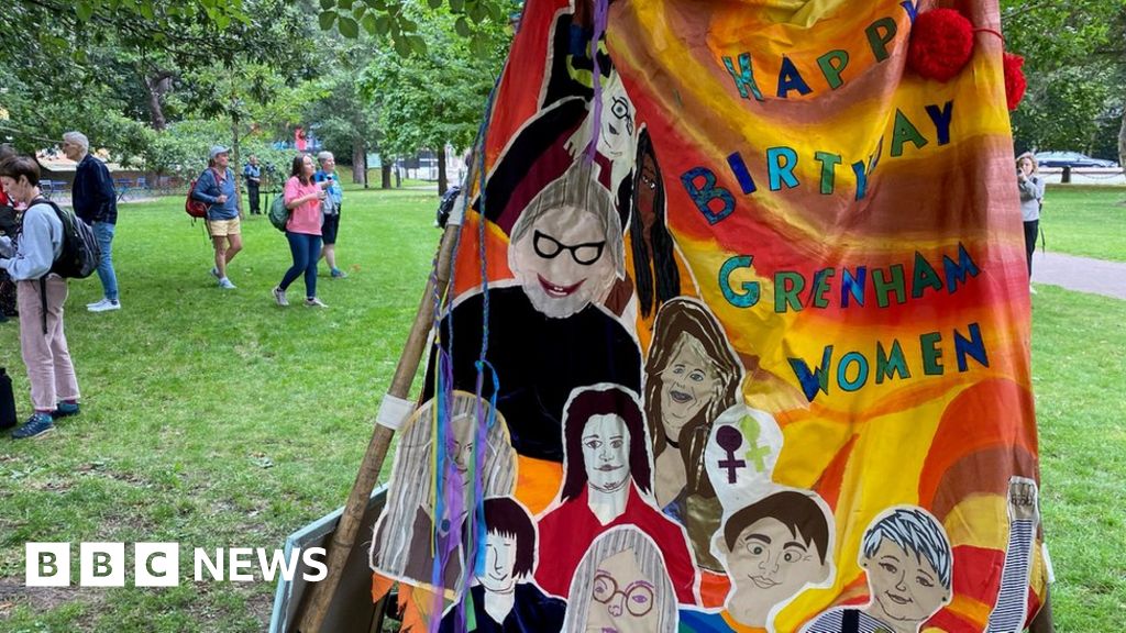 Greenham Common march from Cardiff recreated 40 years later - BBC News