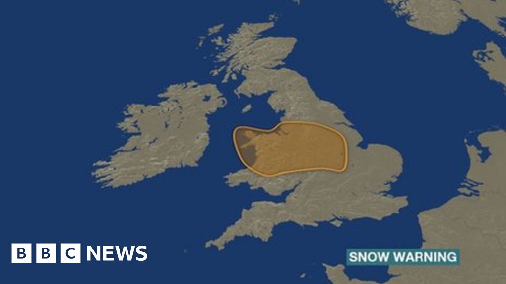 Amber snow warning issued for Sunday